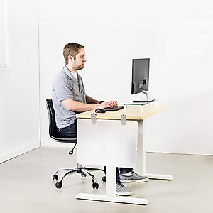 VIVO Universal Privacy Panel/Acrylic Sneeze Guard Desk Clamps, Clamps Only, Fits Desks up to 2 inches Thick, Pack of 2, Silver, PP-CP-01S