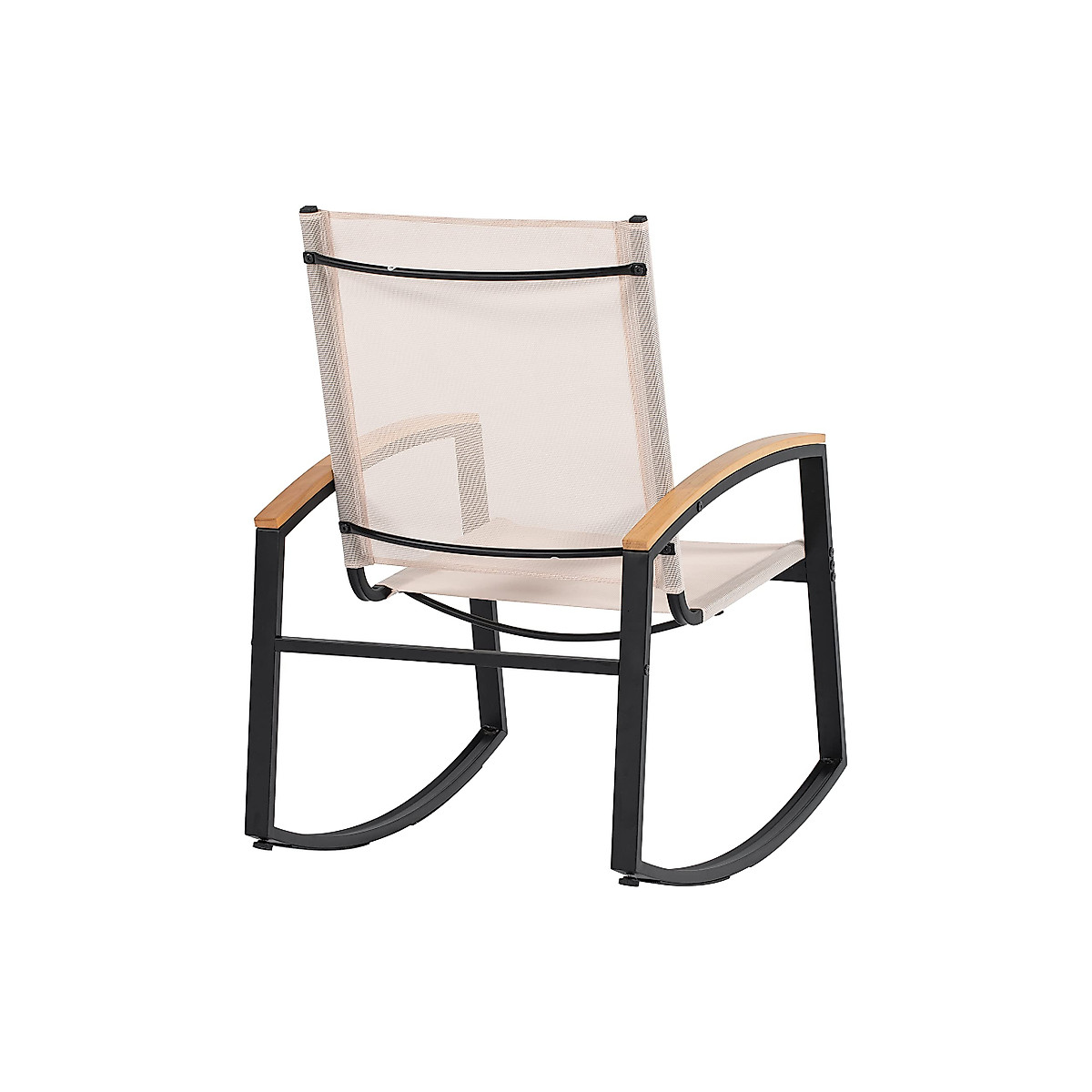 SPOFLYINN 3pcs Small Patio Glass Side Table Set Outdoor Conversation Chairs for Backyard, Balcony and Apartment Black As Shown One Size