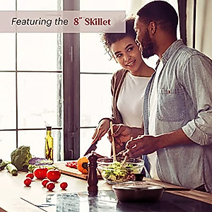 Cuisinel Cast Iron 17-Piece Preseasoned Cookware Set - 8"+10" Skillets + Lids + 5-Quart Dutch Oven + 12" Braiser with Cast Iron Lid + Round Griddle + 15" Organizer Rack + Pan Scraper + Silicone Handle