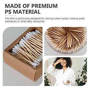 ULTECHNOVO Bathroom Cup Dispenser, Clear Acrylic Canister Cotton Round Pad Holder Makeup Organizer with Lid for Vanity Countertops