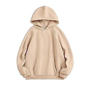 ANRABESS Hoodies for Women Fleece Oversized Sweatshirt Long Sleeve Casual Loose Fit Basic Athletic Workout Pullover Sweatshirts Fall Outfits Clothes Preppy Clothing 1025xingse-M Apricot