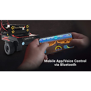 BUDDLETS-Bot Robot Toy Kit for Kids Ages 8-12 - STEM Coding Robotic Toy Car for Beginners - Engineering DIY Building Kit with Voice, Coding & App Controlled Robot (Black)