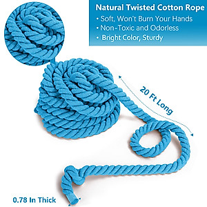 CWLAKON Tug of War Rope for Kids and Adults, Field Day Family Reunion Birthday Party Games, Outdoor Camping Picnic Games, Backyard Carnival Games,Team Building Activities Blue