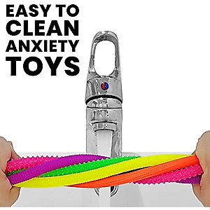 BUNMO Stretchy Sensory Toys Super Bundle - 6 Original Stretchy Strings & 6 Textured Fidget Toys (12 Strings)