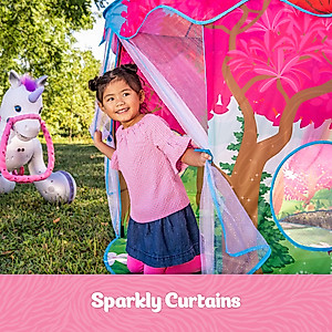 Kid Trax Toddler/Kids Rideamal Unicorn 12 Volt Ride On Toy, Max Rider Weight of 70lbs, Interactive, Responds with Movement, Lights, and Sound, Accessories Included , White