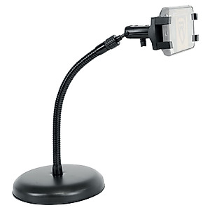 Rockville RDMS7 Desktop Mic Stand w 11.8" Gooseneck+Weighted Base+Webcam Adapter