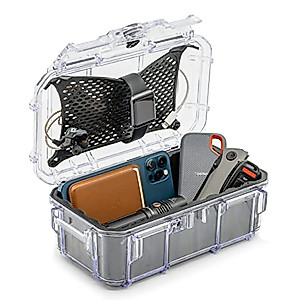 Evergreen 57 Waterproof Dry Box Protective Case - Travel Safe/Mil Spec/USA Made - for Cameras, Phones, Ammo Can, Camping, Hiking, Boating, Water Sports, Knives, & Survival (Clear)