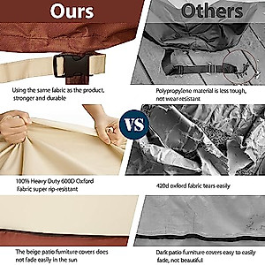 Westblue Outdoor Sectional Cover-V-Shaped Patio Furniture Covers Waterproof Rip-Stop Anti-UV 600D Heavy Duty Outdoor Couch Cover with 3 Air Vent Sofa Cover 90''L 33.5''D 31''H