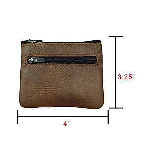 Hide & Drink, Leather Zippered Cash Organizer, Wallet Pouch, Cable & USB Holder, Pocket Accessories, Handmade - Bourbon Brown