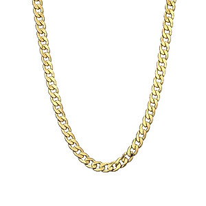 Sanglarst Gold Chain Necklace, 22 Inch Golden Ultra Luxury Looking Feeling Real Solid 14K Gold plated Curb Fake Neck Chain for Party Dancing (Gold 1CM)