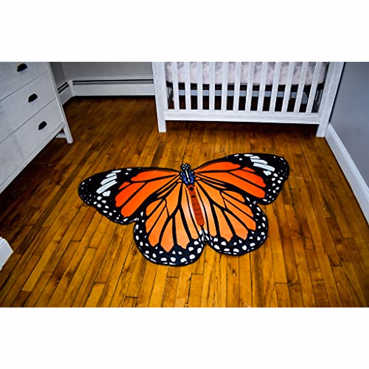 The Life Aisle | Butterfly Rug. 3'x5' | Area Rug | Monarch Butterfly Rugs for Girls Bedroom | Cute Rugs for Bedroom Aesthetic | Bedside Rug for Kids Play Room | College Dorm Room Essentials