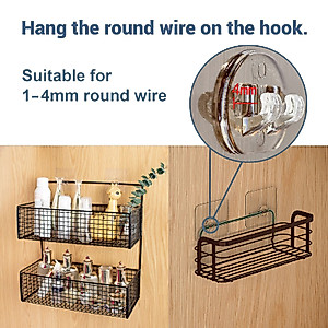 8 Pack Shower Caddy Adhesive Hooks Replacement, Strong sticker Single Hooks for Bathroom Shower Caddy Corner Shelf basket Soap Dish adhesive hanging Hooks, No Drilling Wall Shower Kitchen Accessories