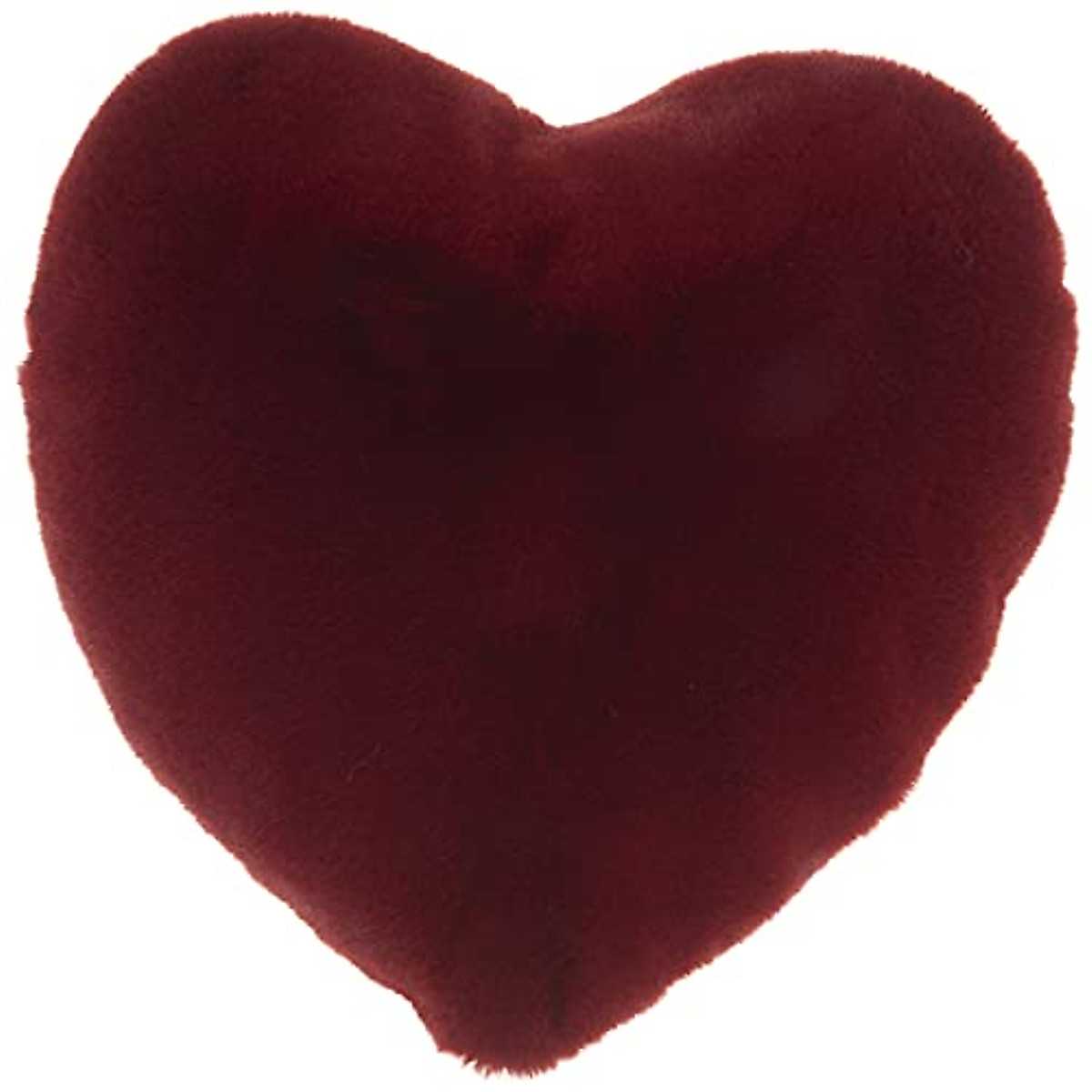Mina Victory Deep Red Modern Faux Rabbit Fur Heart 18"X18" Throw Pillow