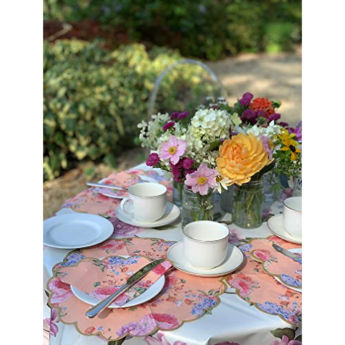 Talking Tables Truly Scrumptious Pack of 20 Floral Scalloped Napkins | Vintage Afternoon Tea Party Tableware For Decoupage, Birthday, Baby Shower, Bridal Shower, Mother's Day, multi, "12"""