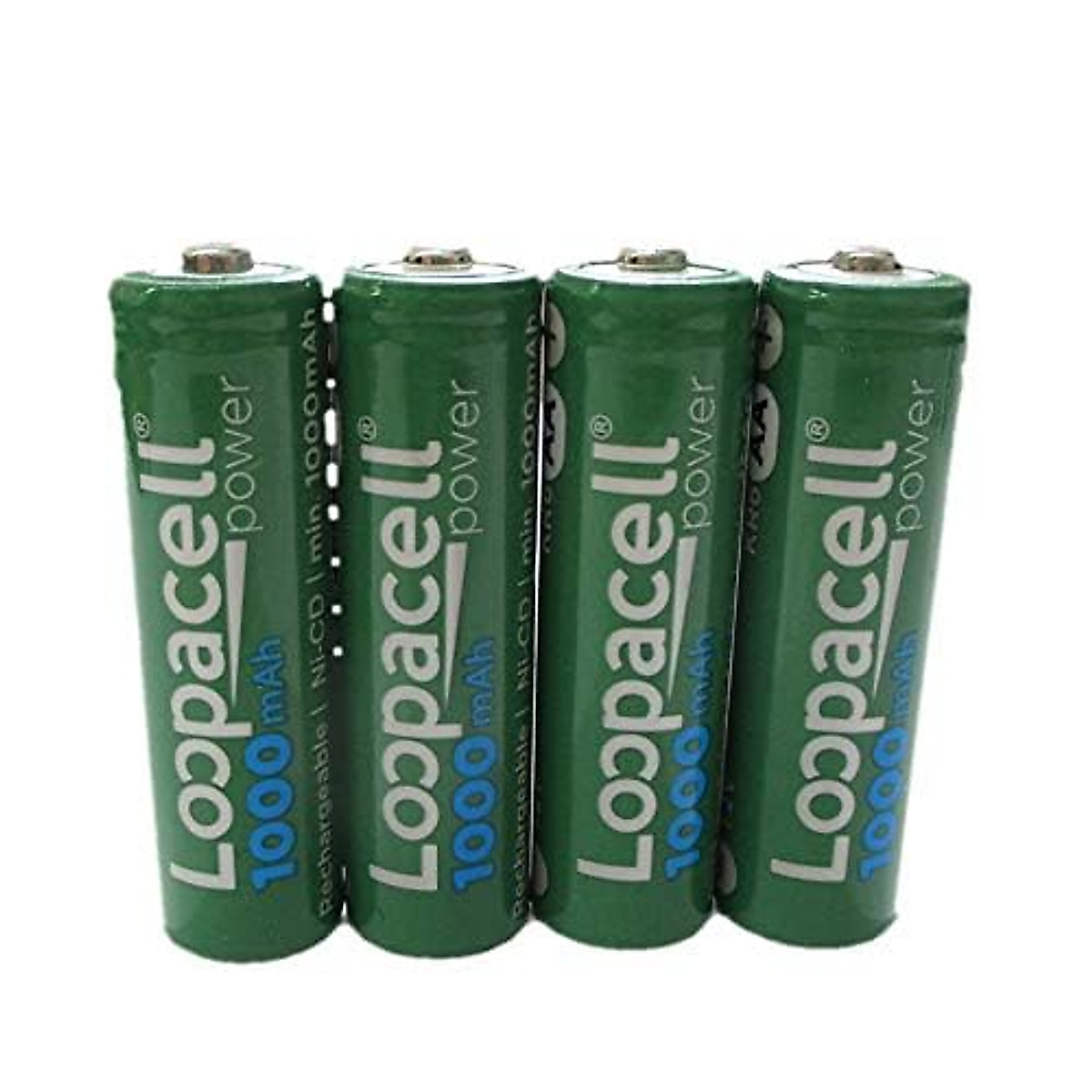 LOOPACELL 4 AA Rechargeable NiCD Battery, 1.2V 1000mAh High Capacity AA Batteries