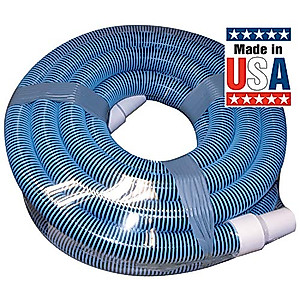 Poolmaster 33430 Heavy Duty In-Ground Pool Vacuum Hose with Swivel Cuff, 1-1/2-Inch by 30-Feet,Neutral & Swimline Weighted Flex Vacuum Head, Blue
