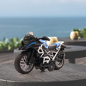 Diecast Motorcycle Toy - Pull Back Toy Cars with Sound and Light Toy,Motorcycle Toys for Boys,Toys for 3-9 Year Old Boys (Blue)