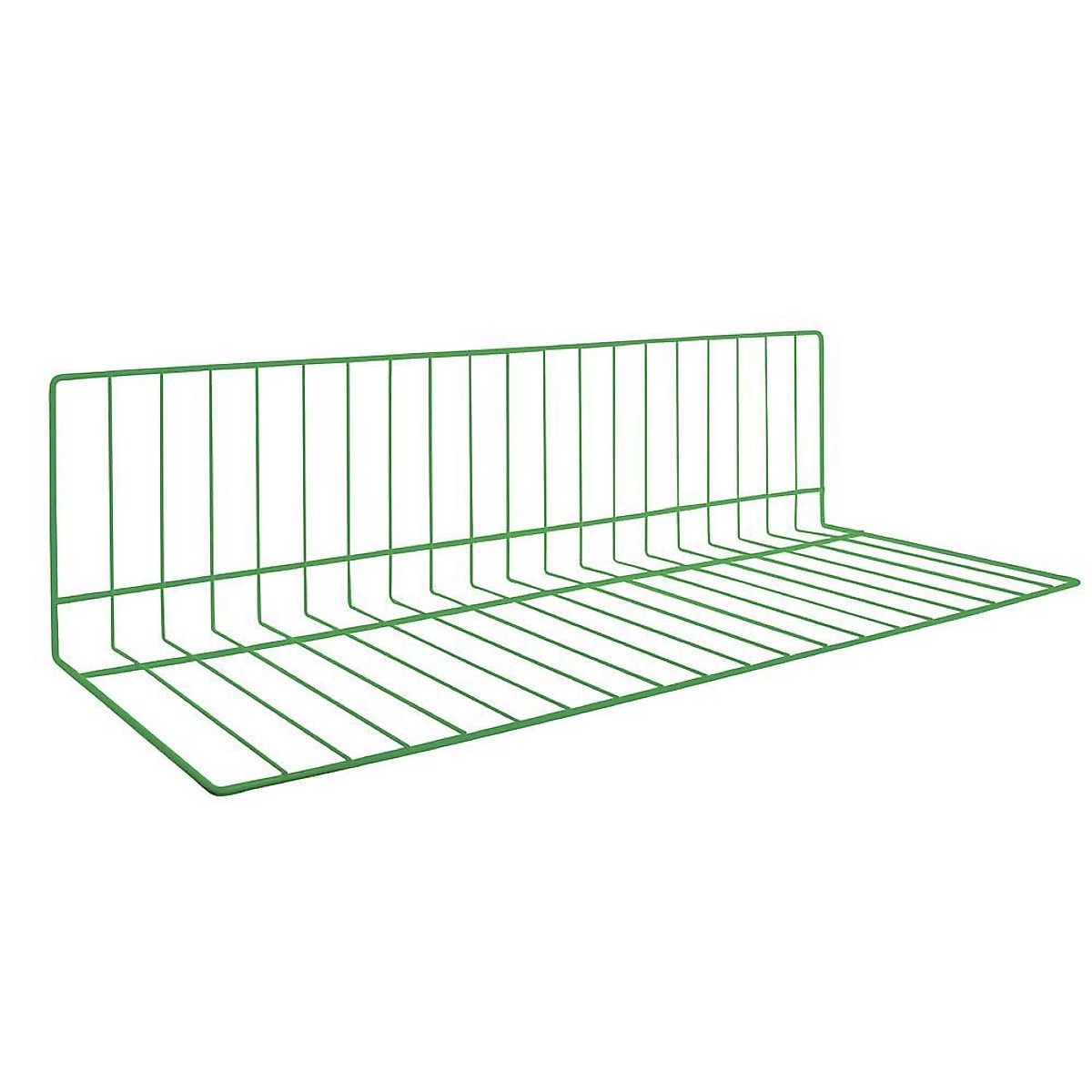 HUBERT L Shape Shelf Divider Green Epoxy Coat Wire - 30"L x 8" and 12" Sides