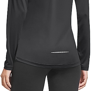 BALEAF Women's Long Sleeve Workout Tops Running Hiking Athletic Shirts Active T-Shirts Wicking Quick Dry Soft Lightweight Black Size S