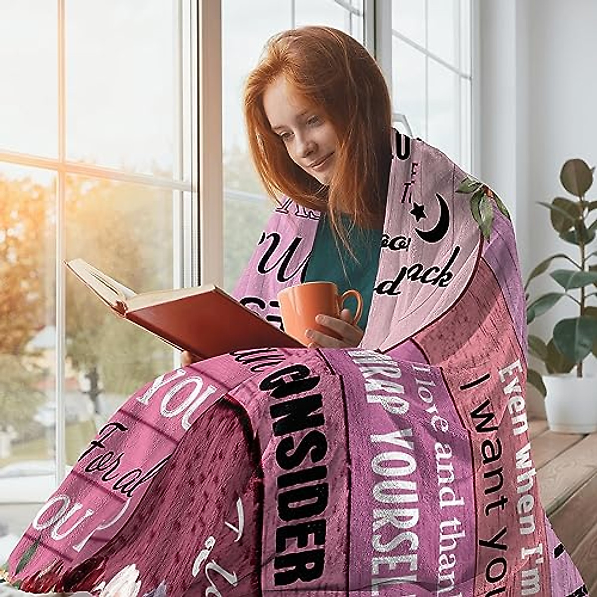 Jzufnap Gifts for Mom Blanket, Mom Blanket from Daughter, Ultra-Soft Fleece Flannel Mother Throw Blankets for Warm Birthday Present, Thanksgiving Day and Mother Day, 50" x 60"