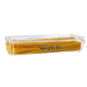 Yomjarl Pasta Storage Container Plastic Spaghetti Food Storage Box, Airtight Spaghetti Noodle Holder Rectangular Chopstick Storage Box for Spaghetti, Pasta, Noodles, Eggs, Fruits Snacks
