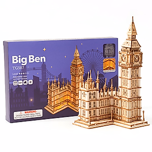 Rowood 3D Puzzles for Adults Wooden Model Kit Adult Craft Kit Gifts for Teens Age 14+ Big Ben