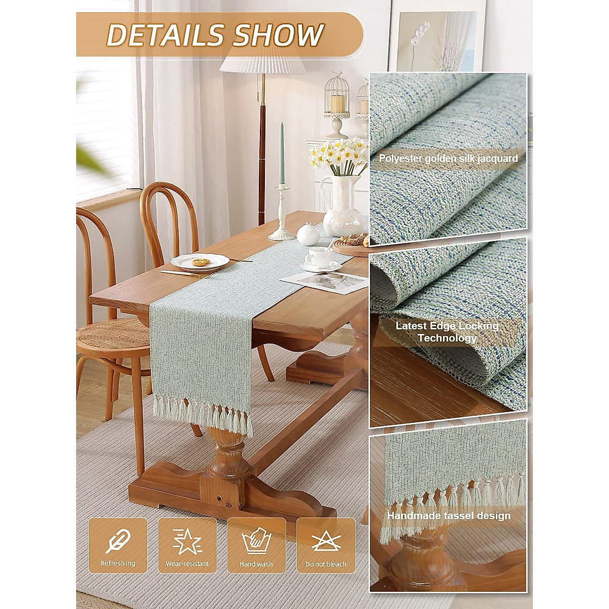 Thanksgiving Fall Table Runner 72 Inches Long Rustic Pumpkin Harvest,Autumn Kitchen Dining Leaves Table Decoration for Home Party Decor 13x72 Inch