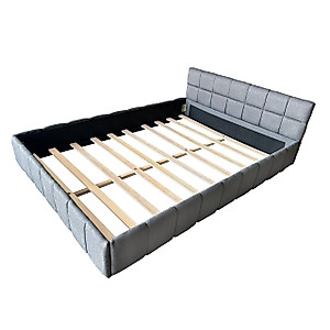 DHPM Daybed Full Size with Trundle, Sofa Bed Full Upholstered Tufted with Button on Back and Waved Shape Armrests, Sofa Bed Trundle Daybed with Wood Frame for Bedroom Living Room