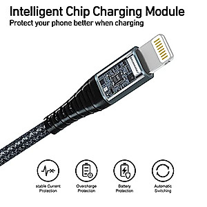 iPhone Charger Cable 6ft 3Pack, [Apple MFi Certified ] Lightning Cable Nylon Braided USB Fast iPhone Charging Cables Cord Compatible with iPhone14/13/12/12Pro/12ProMax/11/11Pro/XS MAX/XR/XS/X/8/7