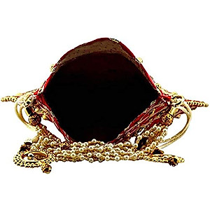 Lookingfab Presents Designer Rajasthani Style Silk Potli Velvet with Bridal Purse with Gota Patti Pottly Purse Women handbag Handicrafts Handmade Decorative Pure Silk Jaipuri Resham Potlis