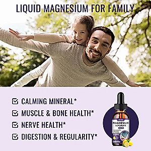 Magnesium Glycinate Supplement, Magnesium Liquid Drops with Magnesium Glycinate 500mg Sleep Aid Drops - Melatonin, Ashwagandha, L - Theanine - Support Stress Relief, Bone, Muscle, Mood Vegan