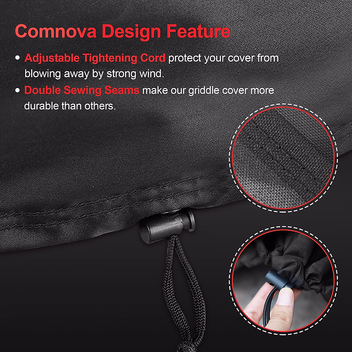 Comnova Griddle Cover for Blackstone Tabletop Griddle 22 Inch - 600D Flat Top Griddle Cover for Blackstone 22" Tabletop Griddle Heavy Duty Waterproof, Griddle Cover for Blackstone 1666, 1840 and More