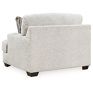 Signature Design by Ashley Brebryan Coastal Upholstered Oversized Chair with 1 Accent Pillow, Beige