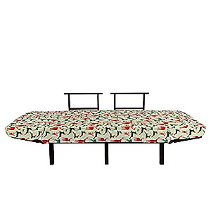 Ambesonne Deer Futon Couch, Winter Season Animal Silhouettes in Various Stances Jumping Standing Running Wooden, Daybed with Metal Frame Upholstered Sofa for Living Dorm, Loveseat, Multicolor