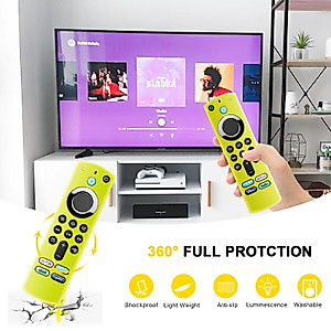 Climberer Firestick Remote Cover, 3-Pack Compatible with fire TV Stick 4K, Easy to Find, Comprehensive Protection, Ergonomic Design, Soft Silicone, Fluorescent Green/Yellow/Pink