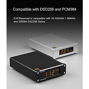 Topping D10 Balanced USB DAC ES9038Q2M XMOS XU208 PCM384kHz DSD256 HiFi DAC Decoder (Black)