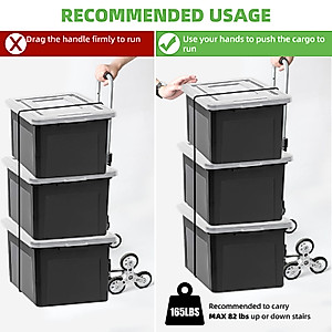 180lbs Stair Climbing Cart Hand Truck - Stairs Climber Cart for Groceries with Adjustable Handle Lightweight Folding Stair Climbing Dolly Cart Stair Climber Dolly for Shopping, Moving & Office