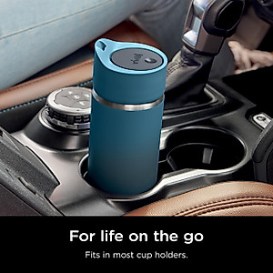 Ninja, Travel Mug, Sip Perfect 16oz, Brings Hot Drinks to Sippable Temperature in Minutes, Stainless Steel, Leak Proof, Dishwasher Safe, Metal, Insulated Tumbler, Ocean Blue, DW1603OB