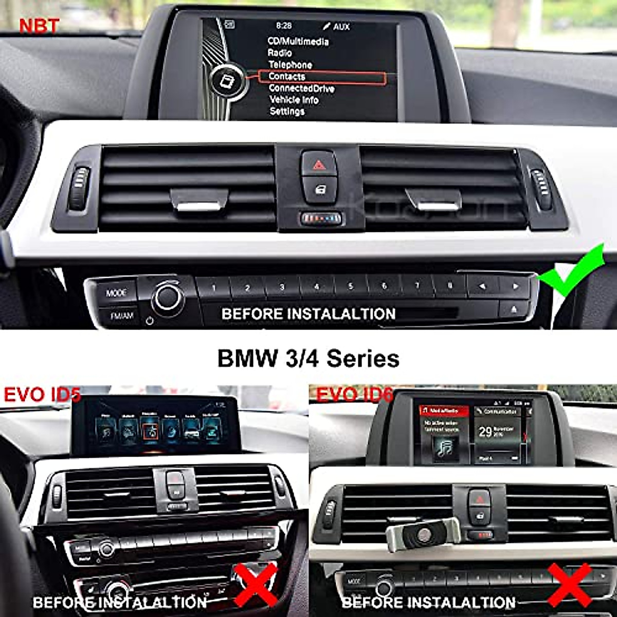 Android10 F30/F31/F32/F33/F34/F36/F80/F82/F83/F84 4+64G Black Screen Display Monitor GPS Navigation Audio Video Stereo Multimedia Player for BMW 3/4 M3 M4 2012-2016 NBT…