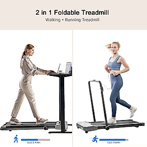 Treadmills for Home Under Desk Treadmill for Walking Running 2 in 1 Folding Treadmill for Home Office Use Flat Walking Pad Egofit WalkPad Plus F1T