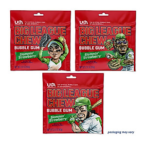 Big League Chew Strawberry Tray + (12 Packs)