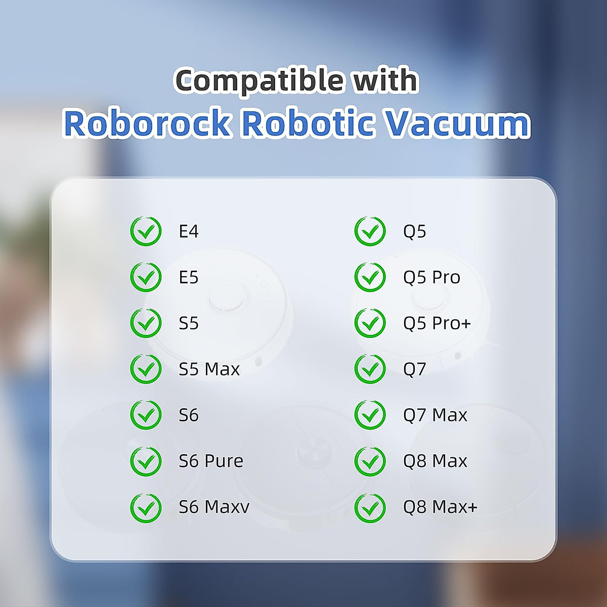 SONGRUI Replacement Spare Microfiber Mop Cloth Pad Compatible With Roborock E4, E5, S5, S5 Max, S6, S6 Pure, S6 MaxV, Q5, Q5 Pro, Q5 Pro+, Q7, Q7 Max, Q8 Max And Q8 Max+ Vacuum Robots 4 Pcs Kit