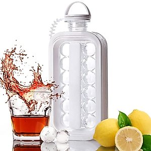 TESSTSY Portable Ice Ball Maker Bottle Makes 17 Ice Cubes, Ice Cube Molds Bottle Creative Ice Hockey Bubble Ice Maker Kettle for Whiskey/Hockey/Champagne/Juice/Coffee
