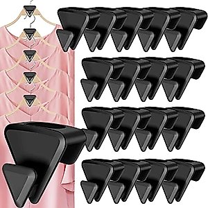 18PCS Clothes Hanger Connector Hooks Hangers Hanger for as Seen on Closet Space Connection Hooks (Classic Black Triangle)