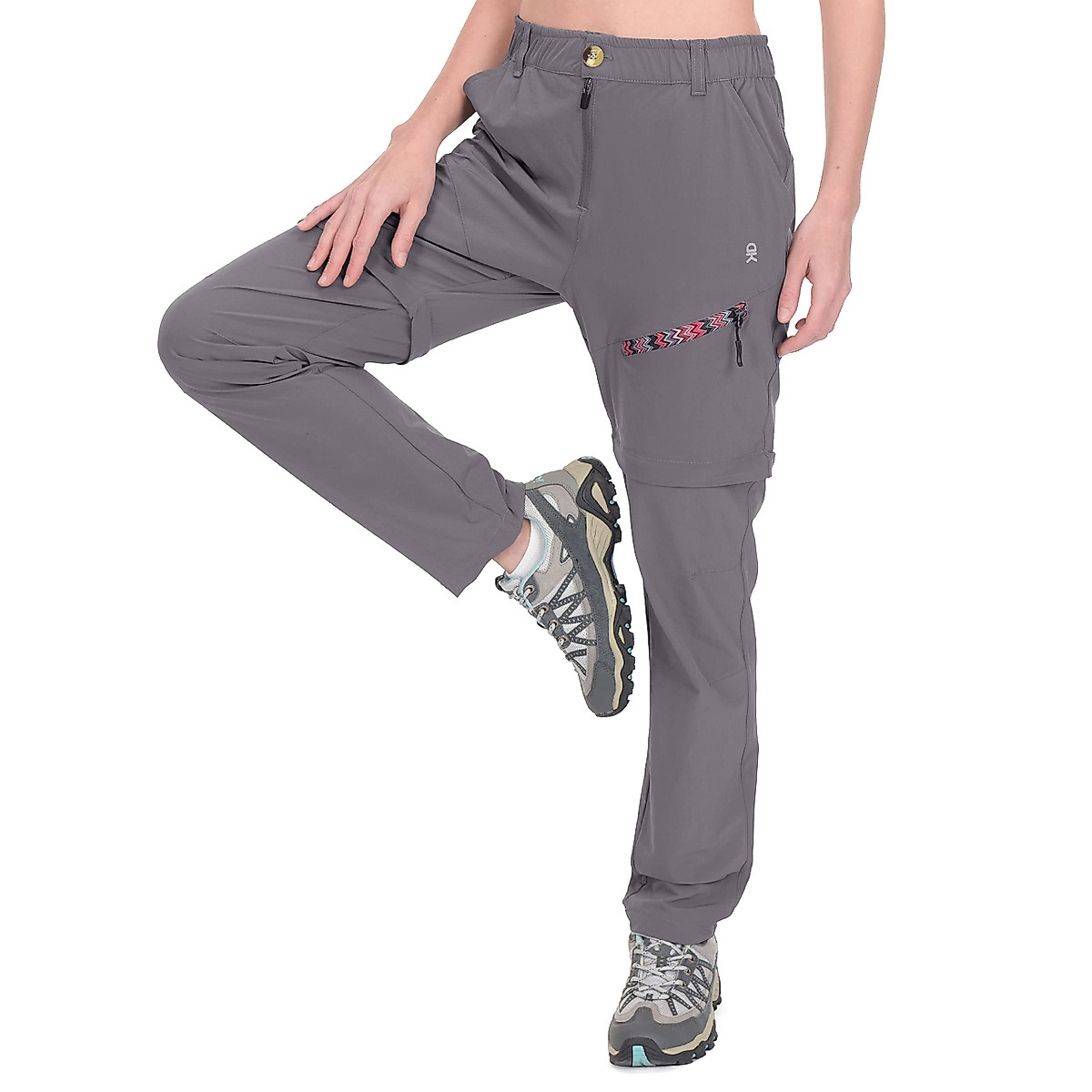 Little Donkey Andy Women's Hiking Pants Lightweight Convertible Zip-Off Pants Quick Dry UPF 50 Steel Gray Size 2XL