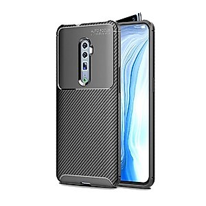 Oppo Accessory for Oppo Reno2 Carbon Fiber Texture Shockproof TPU Case(Black) (Color : Black)