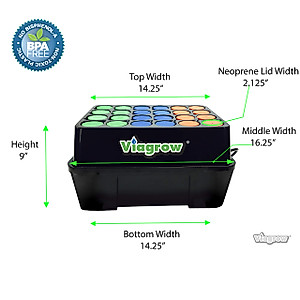 Viagrow® VCLN24 Clone Machine 24 Site Aeroponic Hydroponic System, Single, Black