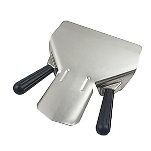 LoveDeal Commercial Stainless Steel French Fry Scoop, Chip Popcorn Bagger, Ice Candy Snacks Desserts Scooper, Removable Dual Handle （Right&Left)