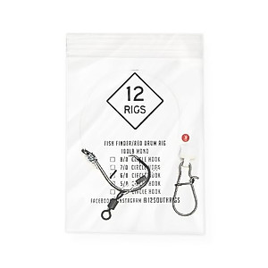 3 Pack 'Fish Finder' Red Drum Surf Fishing Rigs 100LB Mono (6/0)