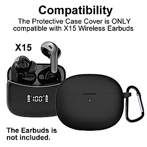 Smaate Silicon Case Cover Compatible with ZINGBIRD X15 Earbuds, Protective Case with Keychain